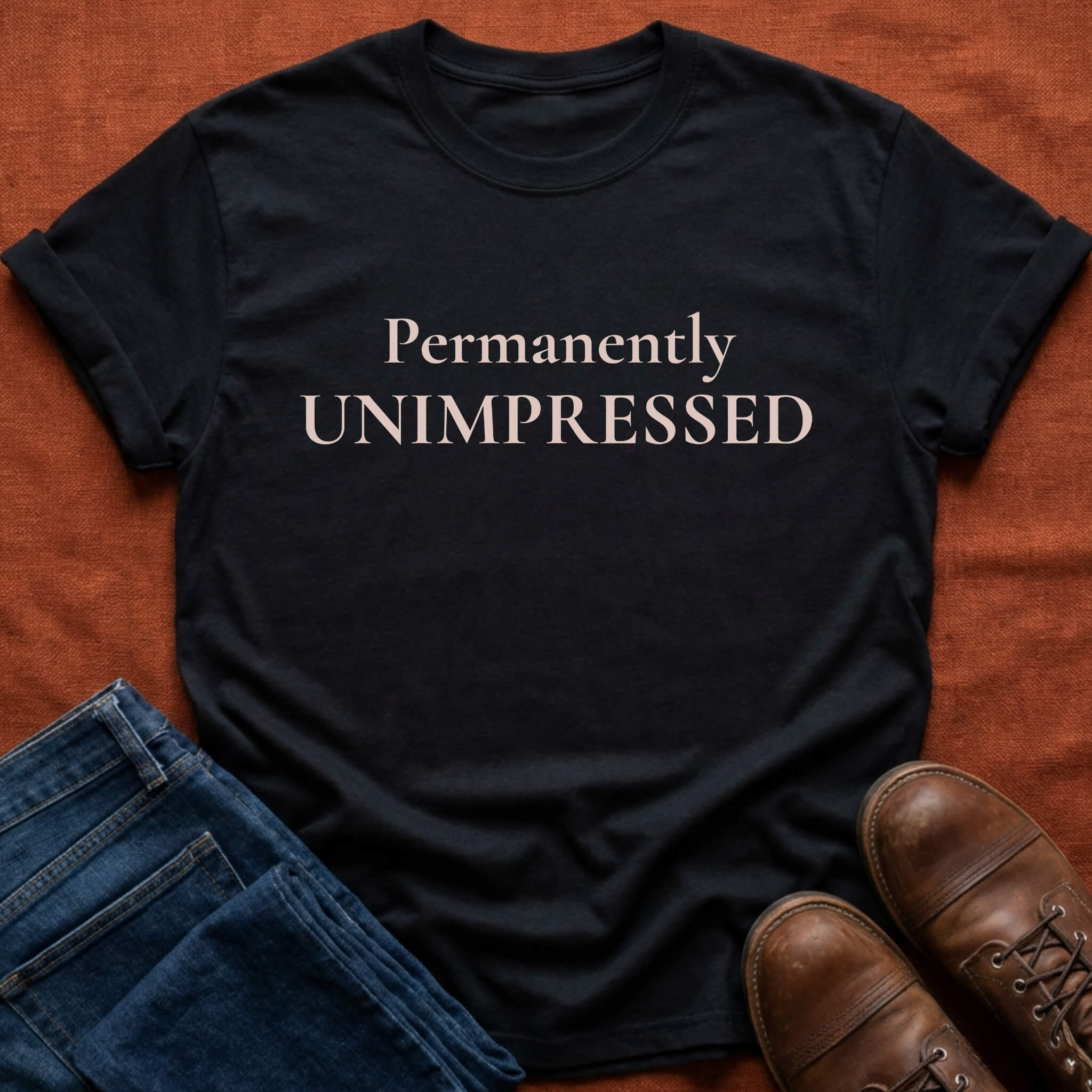 Unimpressed T-Shirt | Sarcastic Serif Graphic Tee for Real Talk ...